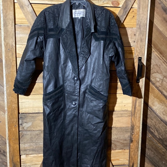 Winlit | Jackets & Coats | Vintage 8s Winlit Leather Trench Coat Size L ...